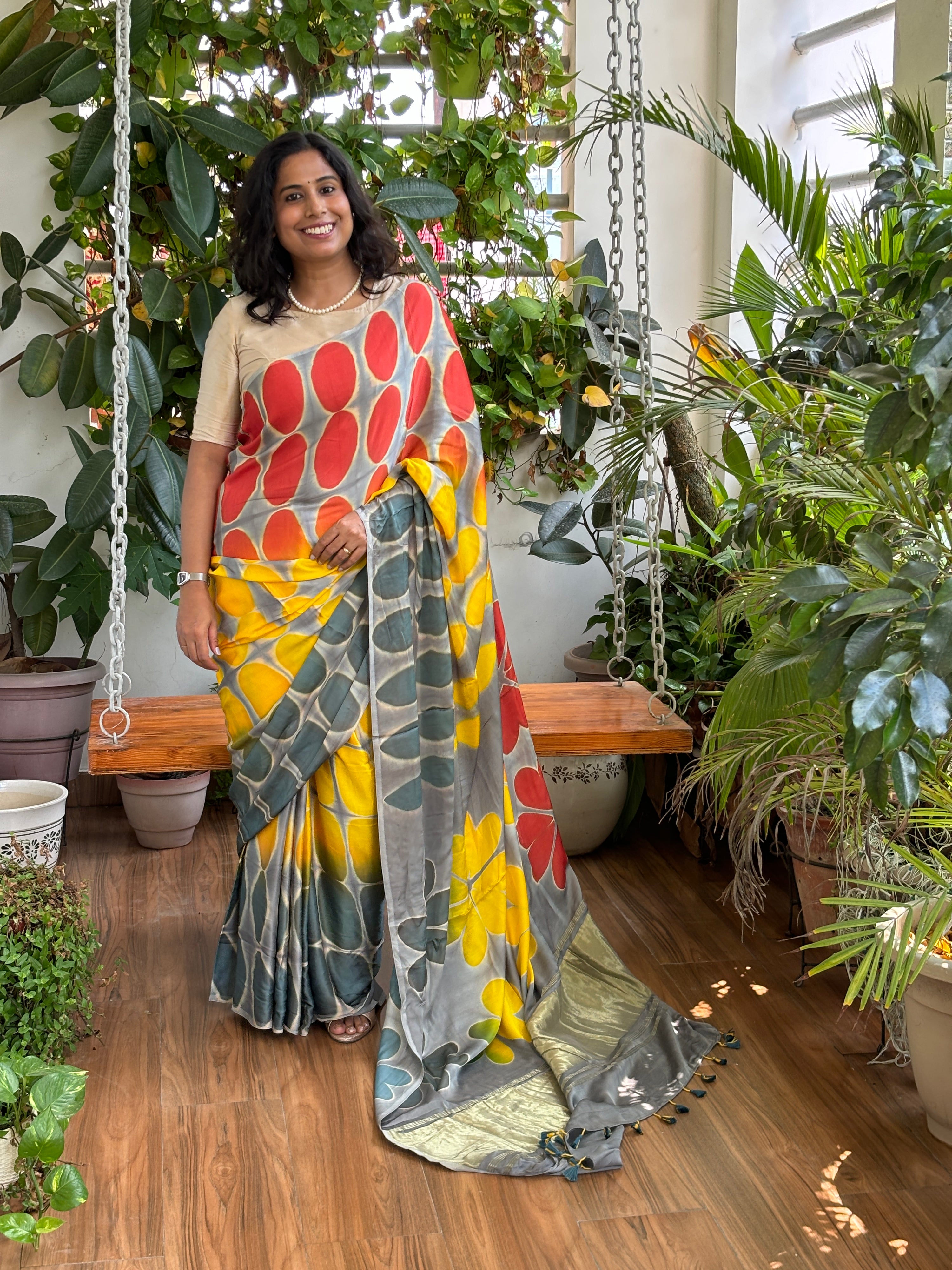Dhaagaa is best online store for Ajrakh Saree and hand crafted sarees